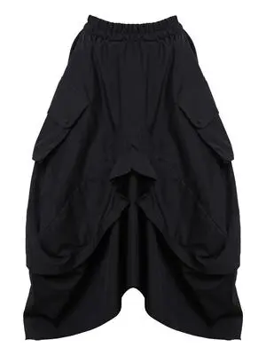 METAMORPHOZA Asymmetrical Maxi Skirt - Black
