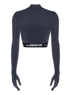 MONOSUIT Monosuit Cropped Long Sleeve High Neck Top With Removable Gloves