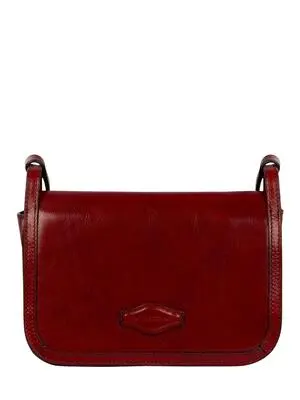 TIME RESISTANCE Leather Crossbody Bag Red