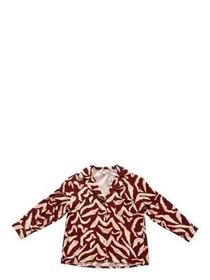 LATELIER LONDON Abstract Print Collared Blouse - Red