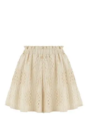 LILAMIE Tulum Loose Fit Elastic Waist Shorts - Beige