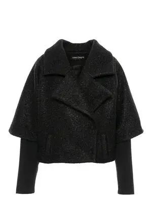 LARISA DRAGNA Faux Fur Jacket With Double-sleeve Effect - Black