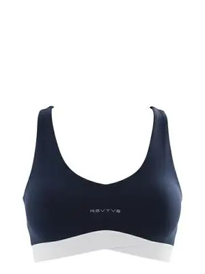 REVYVE ACTIVE Blue / White Midnight / White Scoop Bra - Blue/white