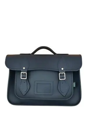 ZATCHELS Handmade Leather 13-inch Satchel - Blue