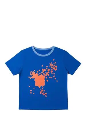 LILIA MUNN Boxy Organic Cotton Graphic Tee - Blue
