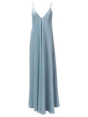 JANARA JONES Sky Mariella Satin Maxi Dress - Blue