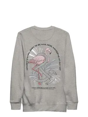 ANCHOR & CREW Heather Flamingo Cotton Blend Sweatshirt - Grey