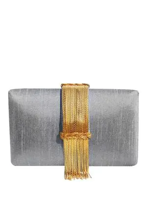 SIMITRI Fringe Clutch - Gold/grey