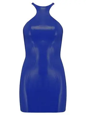 ELISSA POPPY Latex Mini Dress Blue