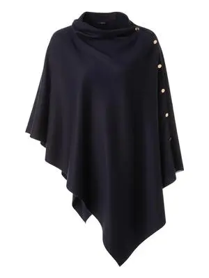 FRANCHETTI BOND Gisellina Button Poncho - Black