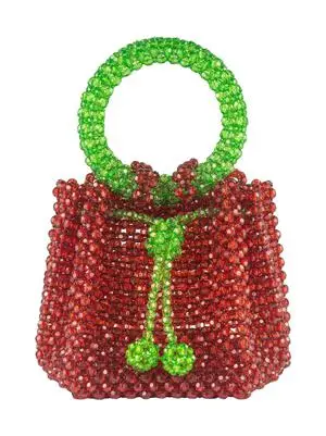 TILLIE BEADS Beaded Bucket Bag - Brown