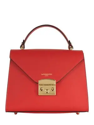 LE PARMENTIER Peggy Leather Top Handle Satchel - Red