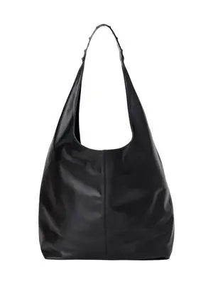 JUAN-JO Slouchy Leather Shoulder Bag - Black