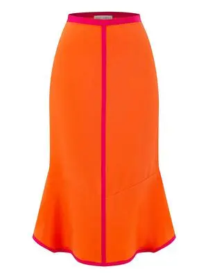 EMMA WALLACE Below-the-knee Silk Skirt - Orange