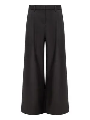 MANDRAGORA Straight Leg High-waisted Trousers - Black