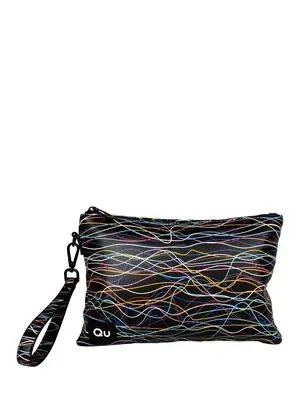 QU Party Threads Printed Pouch Black