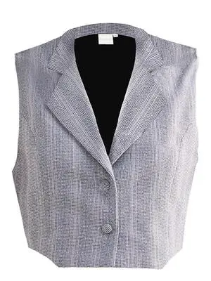 REISTOR Cropped Cotton Tweed Vest - Grey