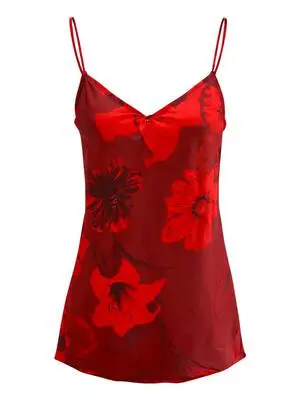 JANARA JONES Floral Satin Camisole - Red