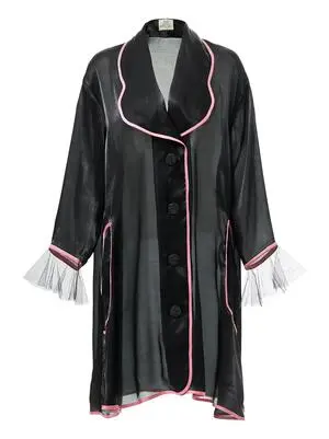 BY MOUMI By Moumi Two Times Midi Jacket In Liquid Organdie Black