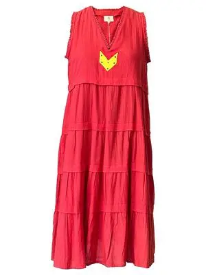 SR BY SONALI RAMAN Isla Persimmon Tiered Dress