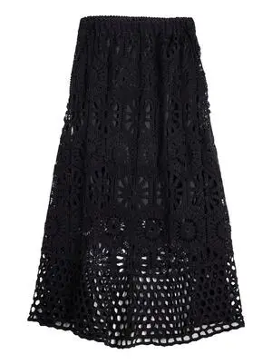 TANTRA SPAIN SL Midi Crochet Skirt - Black