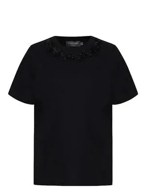 EXQUISE Regular Fit Cotton Knit T-shirt - Black