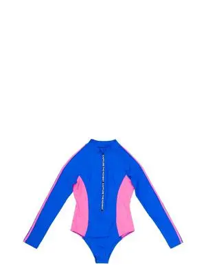 KAPTURE Dayglow Long Sleeve Front Zip Recycled Swimsuit Blue