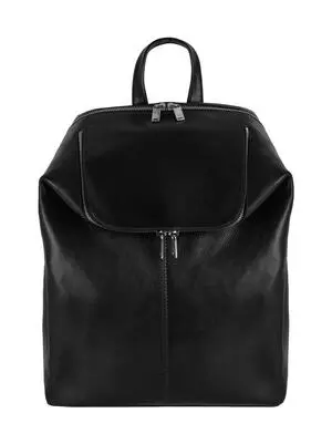 TIME RESISTANCE Leather Backpack - Black