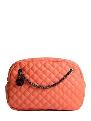 SJW BAGS LONDON Carlton Vegan Leather Quilted Handbag - Orange