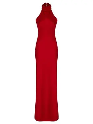 HERFETCH Maxi Halterneck Gown - Red