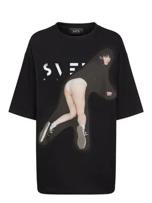 SVETA MILANO Charlotte Cotton Jersey T-shirt - Black