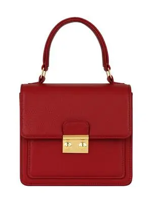 LUIS STEVEN Madie Pebble Leather Top Handle Bag - Red