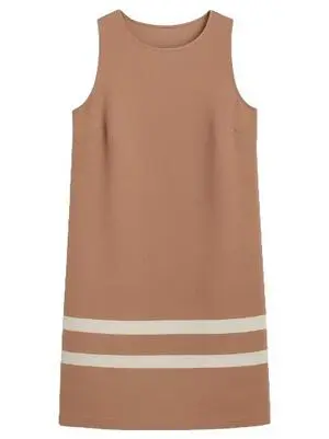 CONQUISTA Sleeveless Shift Dress With Stripes - Brown