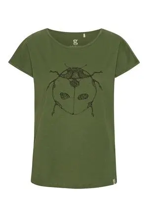 GROBUND Anna T-shirt With Ladybug Print - Green