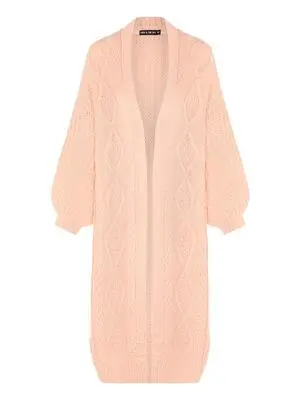CARA & THE SKY Stevie Cable Maxi Cardigan - Orange