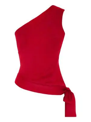 EMMA WALLACE Dione One Shoulder Top - Red