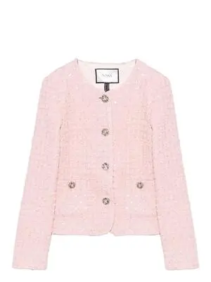 NISSA Bouclé Suit Jacket - Pink