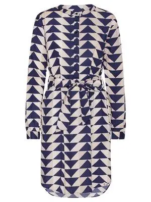 GROBUND Quilted Printed Shirt Dress - Blue