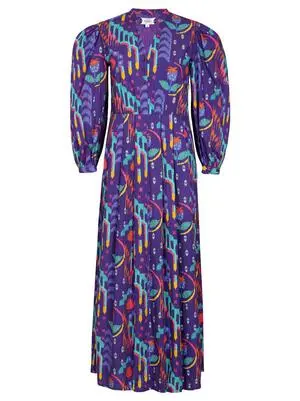 MAISON QALA Dear Summer Cotton Dress - Purple