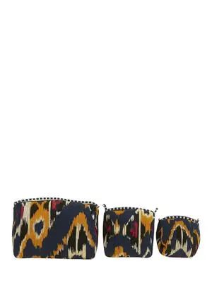 CYC Ikat Velvet Three Piece Travel Set - Red