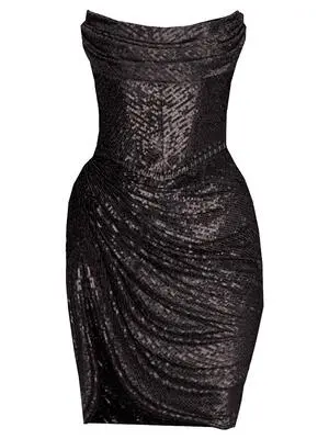 ANGELIKA JOZEFCZYK Angelika Jozefczyk Delia Sequin Mini Dress Black
