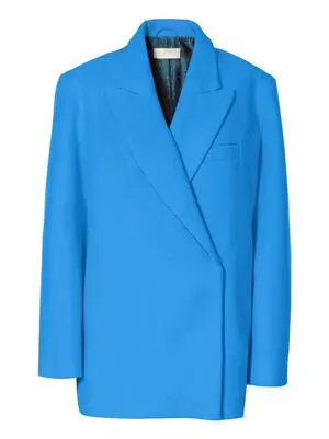 AGGI BY HALEWSKI Nicole Oversized Wool-blend Blazer - Blue