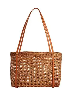 BETSY & FLOSS Ayana Raffia Basket Bag - Brown