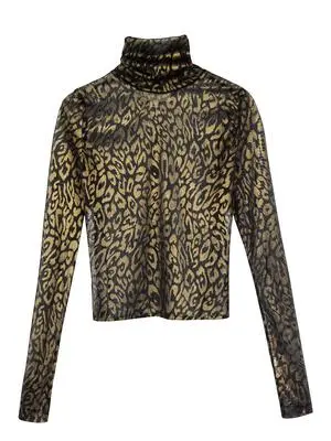 PALOMA LIRA Printed Mesh Top - Black