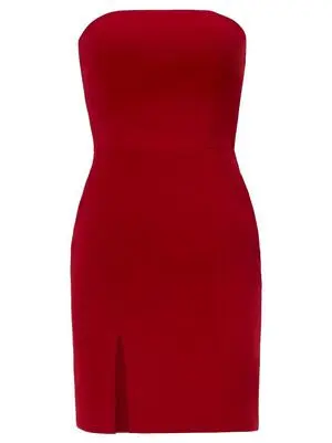 NOMI FAME Eva Corset Mini Dress With Slit - Red