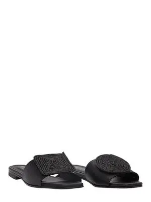 BEAUTIISOLES BY ROBYN SHREIBER Adeline Leather Flat Sandal - Black