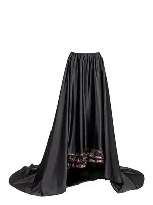 HARLOW LOVES DAISY Satin Opera Skirt With Sequin Braiding - Black