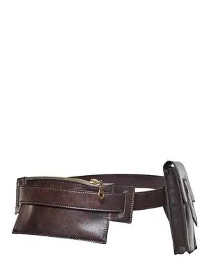 MAISON SEL Leather Belt Bag - Brown