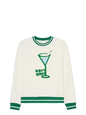 ELLSWORTH + IVEY Printed Lightweight French Terry Sweatshirt - White