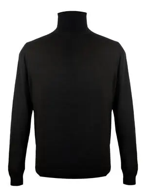 DAVID WEJ Harry Merino Wool Roll Neck Sweater - Black